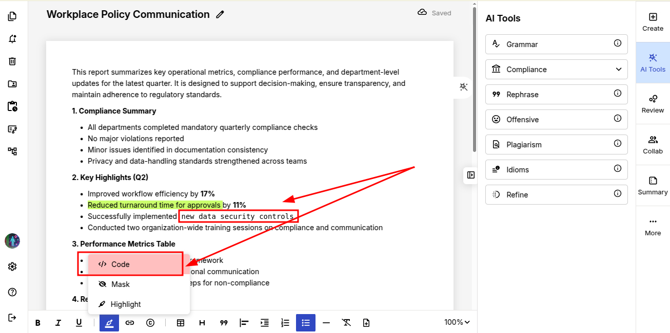How does the Formatting Bar work in SmartProof?